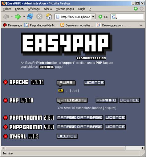 Intégration De Phppgadmin Dans Easyphp