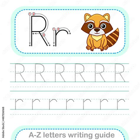Letter Writing Guide Worksheet Tracing Letters R Uppercase And Lowercase Letter English