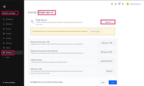 Configuring Saml Sso For Dropbox Identity360