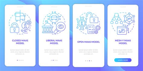 Maas Models Blue Gradient Onboarding Mobile App Screen Stock