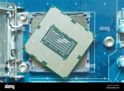 Central Processor Unit CPU And His Socket On Motherboard Technical Electricity And IT