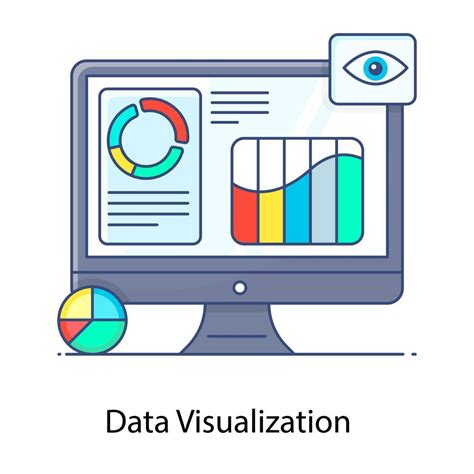 Flat Outline Vector Of Data Visualization Showing Data Graphical Representation 5187404 Vector