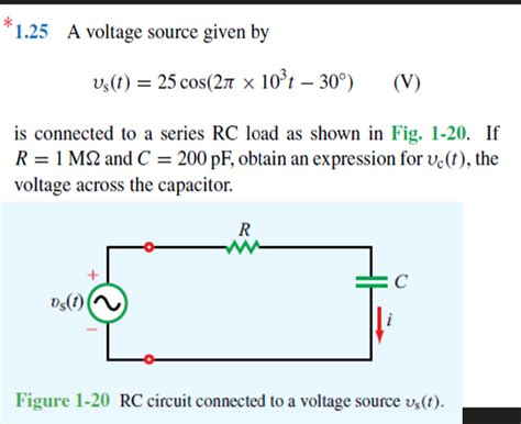 Solved A voltage source given by vş t cos x Chegg com
