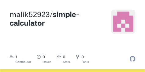 GitHub Malik Simple Calculator