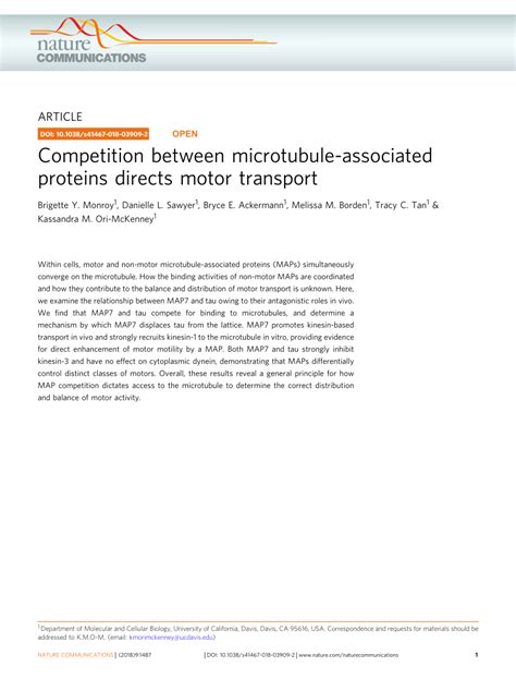 Pdf Competition Between Microtubule Associated Proteins Directs Motor