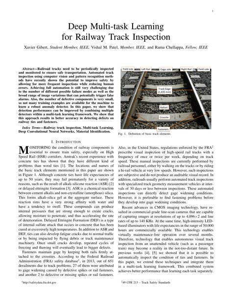 PDF Deep Multi Task Learning For Railway Track Inspection
