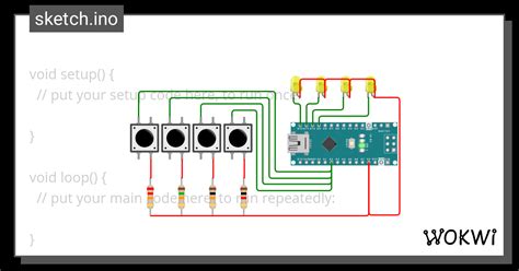 1i Nput 4 Buttons Wokwi ESP32 STM32 Arduino Simulator