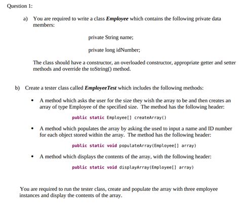 Solved Estion A You Are Required To Write A Class Chegg