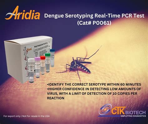 Aridia® Dengue Serotyping Real Time Pcr Test Detects And Differentiates All Four Dengue Virus