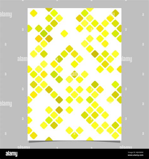 Yellow Abstract Diagonal Rounded Square Pattern Flyer Background Template Stock Vector Image