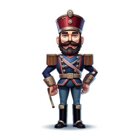 Premium Ai Image Nutcracker 2d Cartoon Illustraton On White