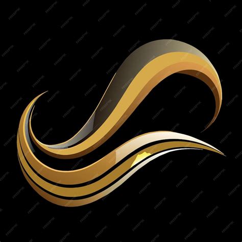 Premium Vector Abstract Vector Wavy Lines Flowing Smooth Curve Gold Gradient Color On