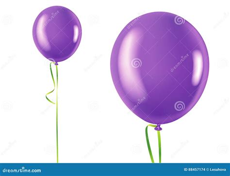 Violet Balloon Stock Illustration Illustration Of Ribbon 88457174