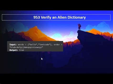 Verifying An Alien Dictionary Leetcode February Challenge YouTube