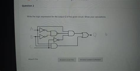Solved Question Write The Logic Expression For The Output Chegg Com