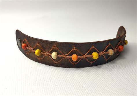 Pulsera De Cuero Genuino Etsy España Anillo De Cuero Leather Bracelet Pulseras
