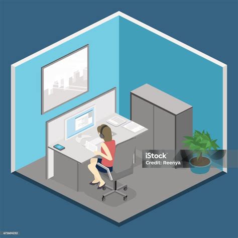 3 차원 Isometric 추상 사무실 바닥 인테리어 부서 개념 평면 3차원 형태에 대한 스톡 벡터 아트 및 기타 이미지 3차원 형태 가정의 방 건축물 Istock