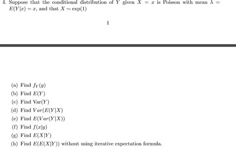 Solved Suppose That The Conditional Distribution Of Y Given Chegg