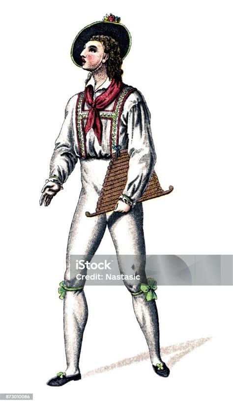 Gardener Adalah Komik Karakter Bertopeng Dari Commedia Dellarte Ilustrasi Stok Unduh Gambar