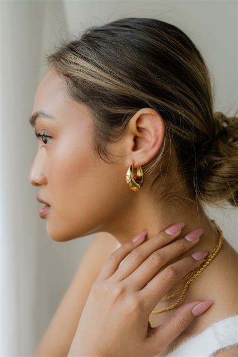 Super Chunky Gold Hoop Earrings Gold Chunky Earrings Extra Thick Oval