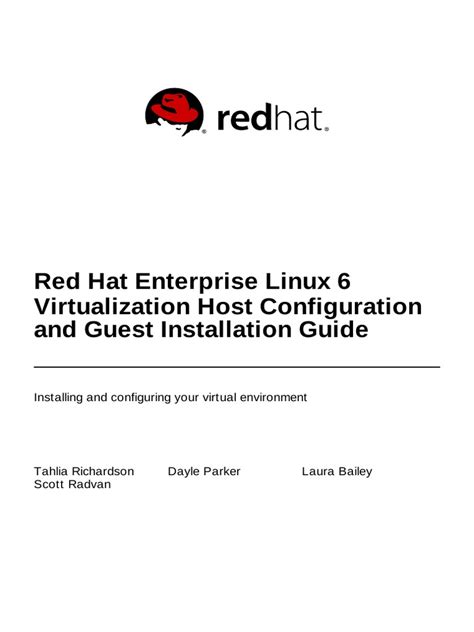 Red Hat Enterprise Linux 6 Virtualization Host Configuration And Guest Installation Guide Pdf
