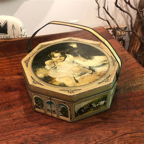 Antique 1920s Sunshine Buscuit Masterpiece Painting Series Metal