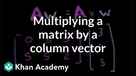 Multiplying A Matrix By A Column Vector Matrices Precalculus Classx