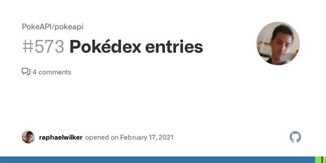 Pokédex entries Issue PokeAPI pokeapi GitHub