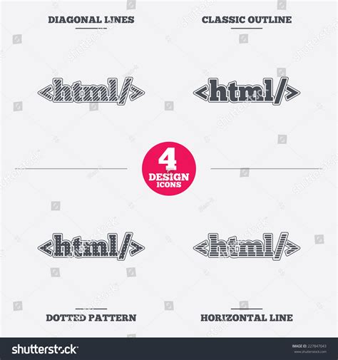 Html Sign Icon Markup Language Symbol Stock Vector Royalty Free