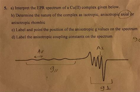 Solved 5 A Interpret The Epr Spectrum Of A Cu Ii Complex