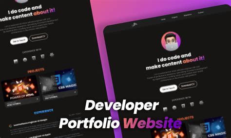 Developer Portfolio Website Design Figma