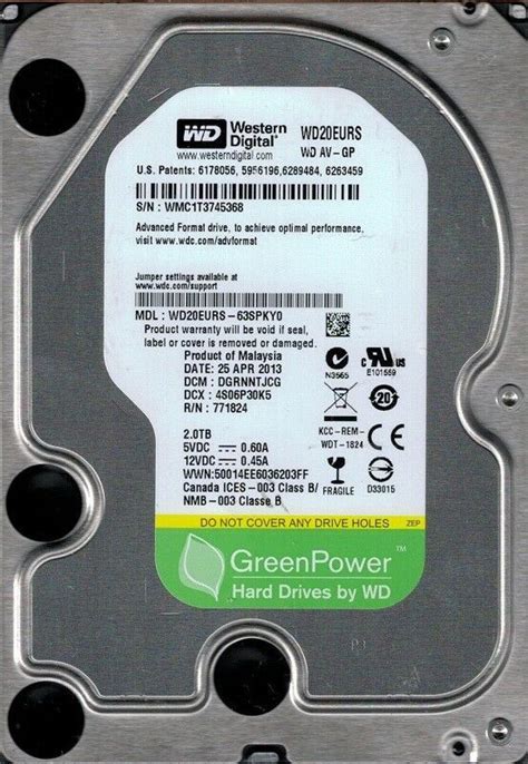 WD20EURS-63SPKY0 Dcm : Dgrnntjcg WMC1T Western Digital 2TB in 2022 ...