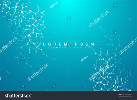 Molecule Structure Particles Scientific Medical Research Stock Vector