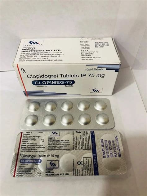 75mg Clopidogrel Tablets Ip At ₹ 500piece Pharmaceutical Tablets
