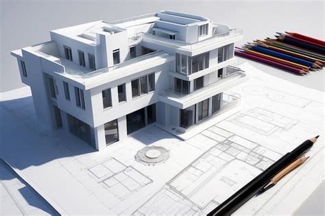 Premium Photo Hand Drafting A Design Villa And The Building Becoming Real Premium Photo Hand Drafting A Design Villa And The Building Becoming Real