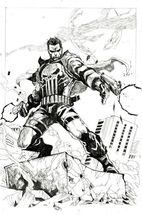 Punish Punisher Comic Art Punisher Line Art Punisher Drawing