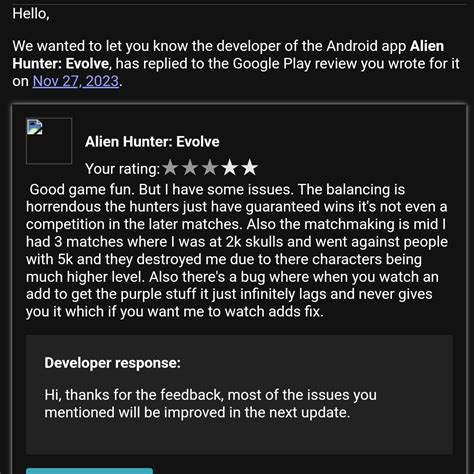 Good To See Devs Will Be Actively Updating Ralienhunterevolvegame