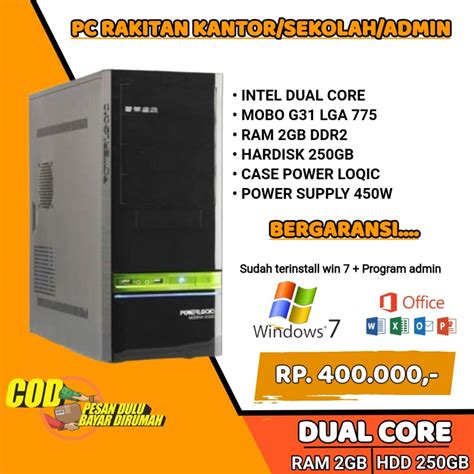 Pc CPU Dual Core Computer Ready To Use Shopee Malaysia