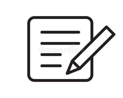 Note Icon Vector Sign Paper Message Or Document Page Stock Vector