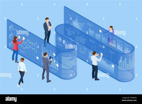 Isometric Expert Team For Data Analysis Business Statistic Management