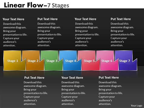 Linear Flow Stages PowerPoint Slide Images PPT Design Templates Presentation Visual Aids