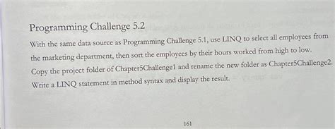 Solved Programming Challenge 52with The Same Data Source As