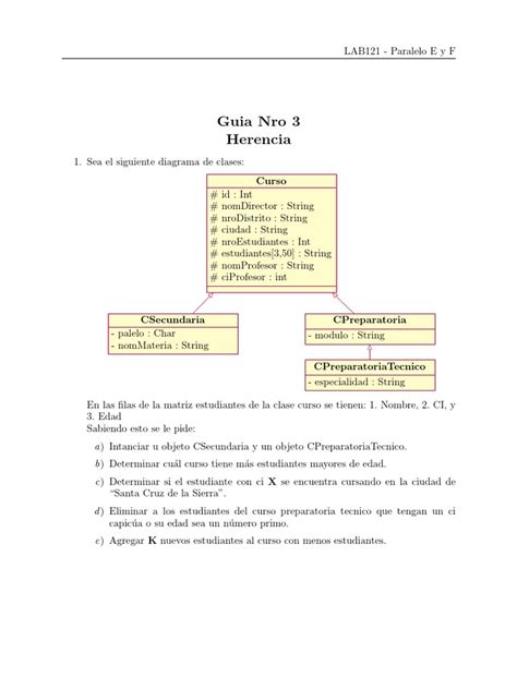 Guia 3 Ejercicios Herencia Pdf