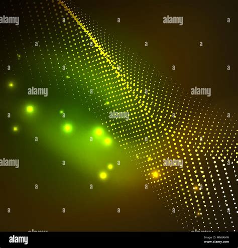 3d Illuminated Wave Of Glowing Particles 3d Illuminated Wave Of