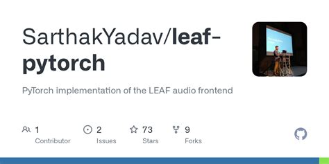 Github Sarthakyadavleaf Pytorch Pytorch Implementation Of The Leaf