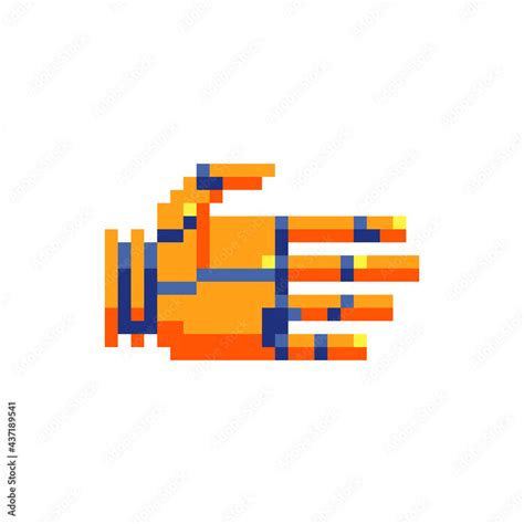 Pixel Art Robot Android Arm Automation Icon Forefinger Up Cursor Icon 8 Bit Sprite Game