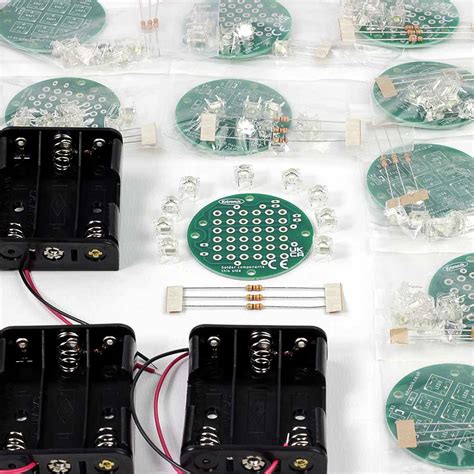 Round 5v Led Matrix Kit Lamp Kit And Battery Holders Kit Of 30