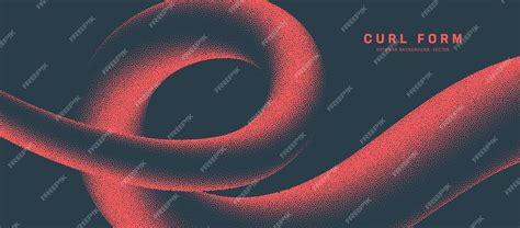 Premium Vector Red Fluid Curl Form Vector Dotwork Panoramic Premium Vector Red Fluid Curl Form Vector Dotwork Panoramic