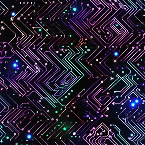 Premium Photo Seamless Pattern Of A Microchip Circuit With Digital Electronic Technologies For