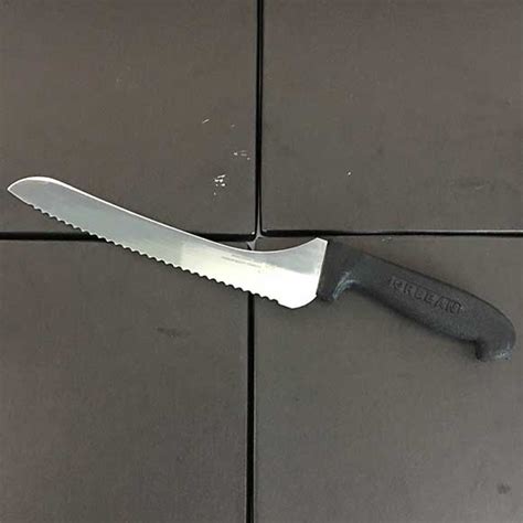 Offset Serrated Bread Knife Textured Grip Handle Pro Edge Paper